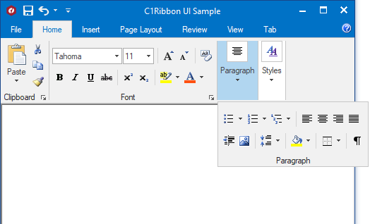 Ribbon Item Group | ComponentOne Ribbon for WinForms