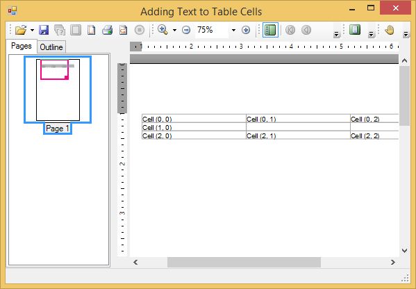 Adding Text to Table Cells | Reports for WinForms | ComponentOne
