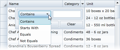 Filtering Columns | ComponentOne DataGrid for WPF and Silverlight